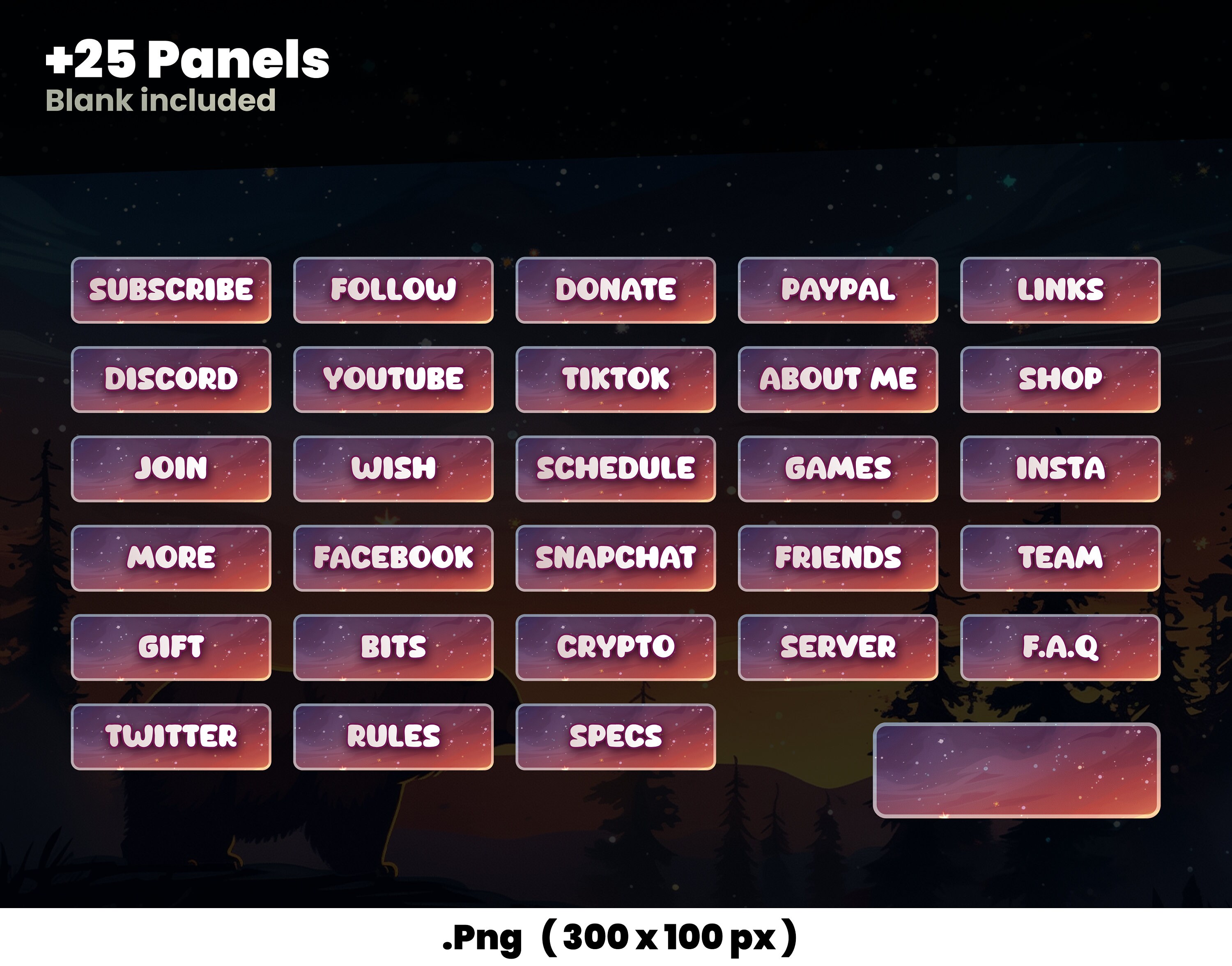 NIGHT BEAR OVERLAYS Kit - Twitch Stream Package - Illustrated Bear With ...