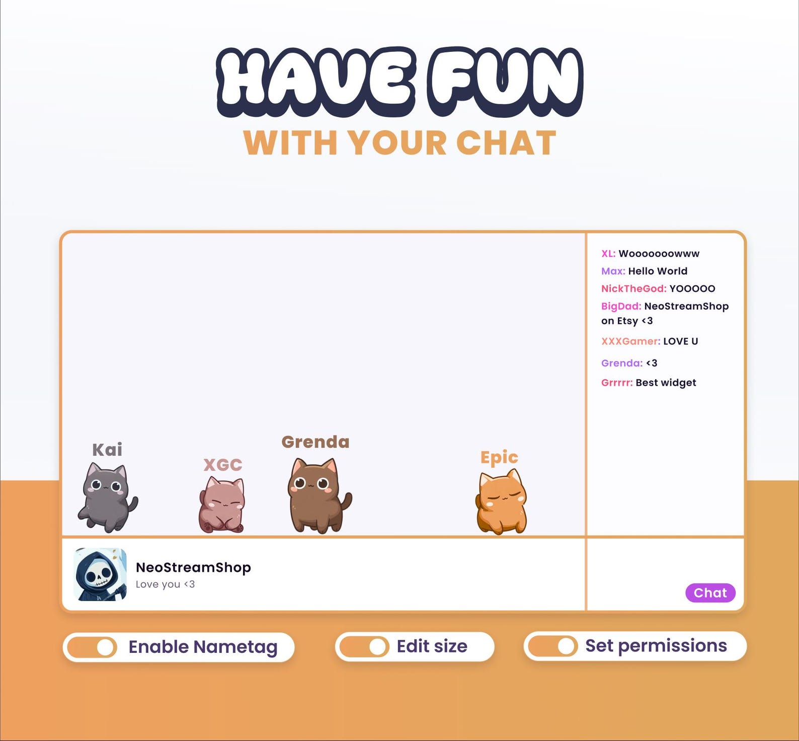 STREAM WIDGET - Cute Cats - Streamelement Widget - Work With Twitch and ...