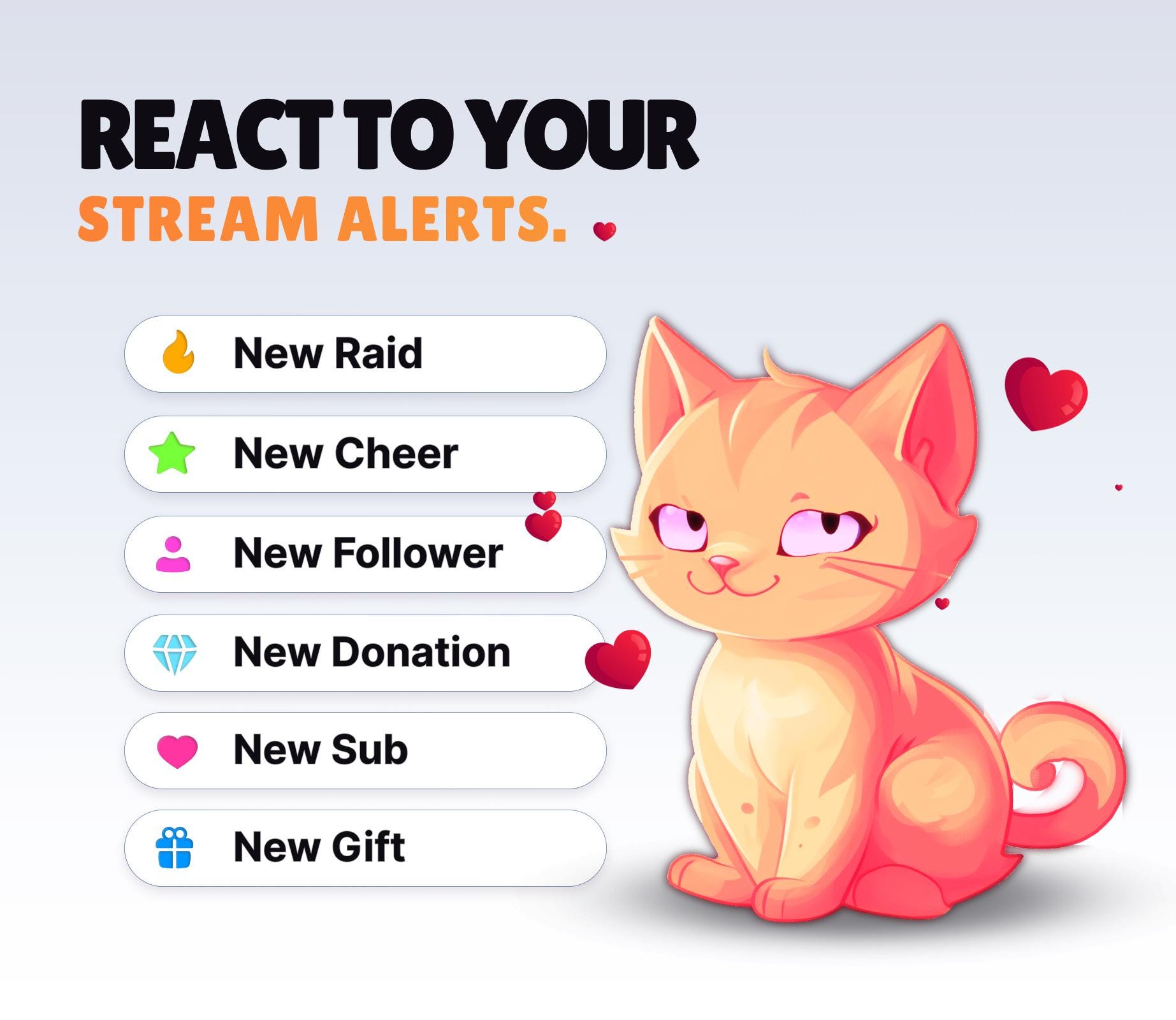 REACTIVE STREAM PET - Cat (beige) - Twitch Widget - Hd Files - Instant ...