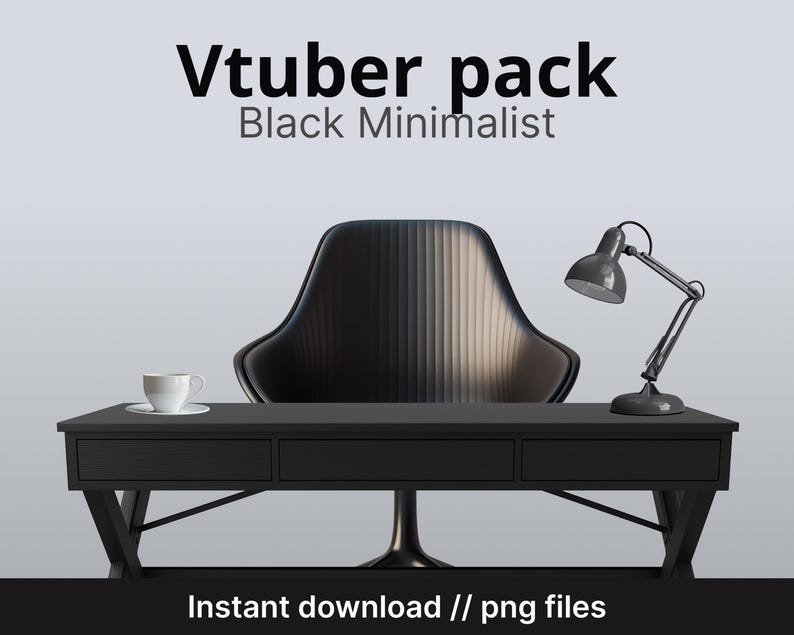 VTUBER KIT - Black Minimalist - Chairs, Desk, Mics and More! Stream ...