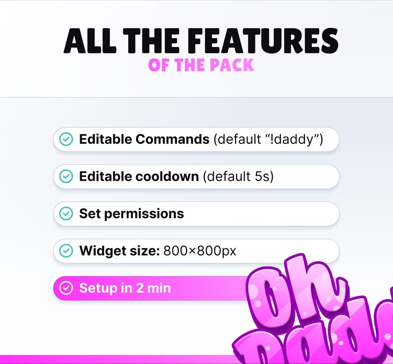 STREAM COMMAND WIDGET - Oh Daddy - Chat Command for Twitch and Youtube ...