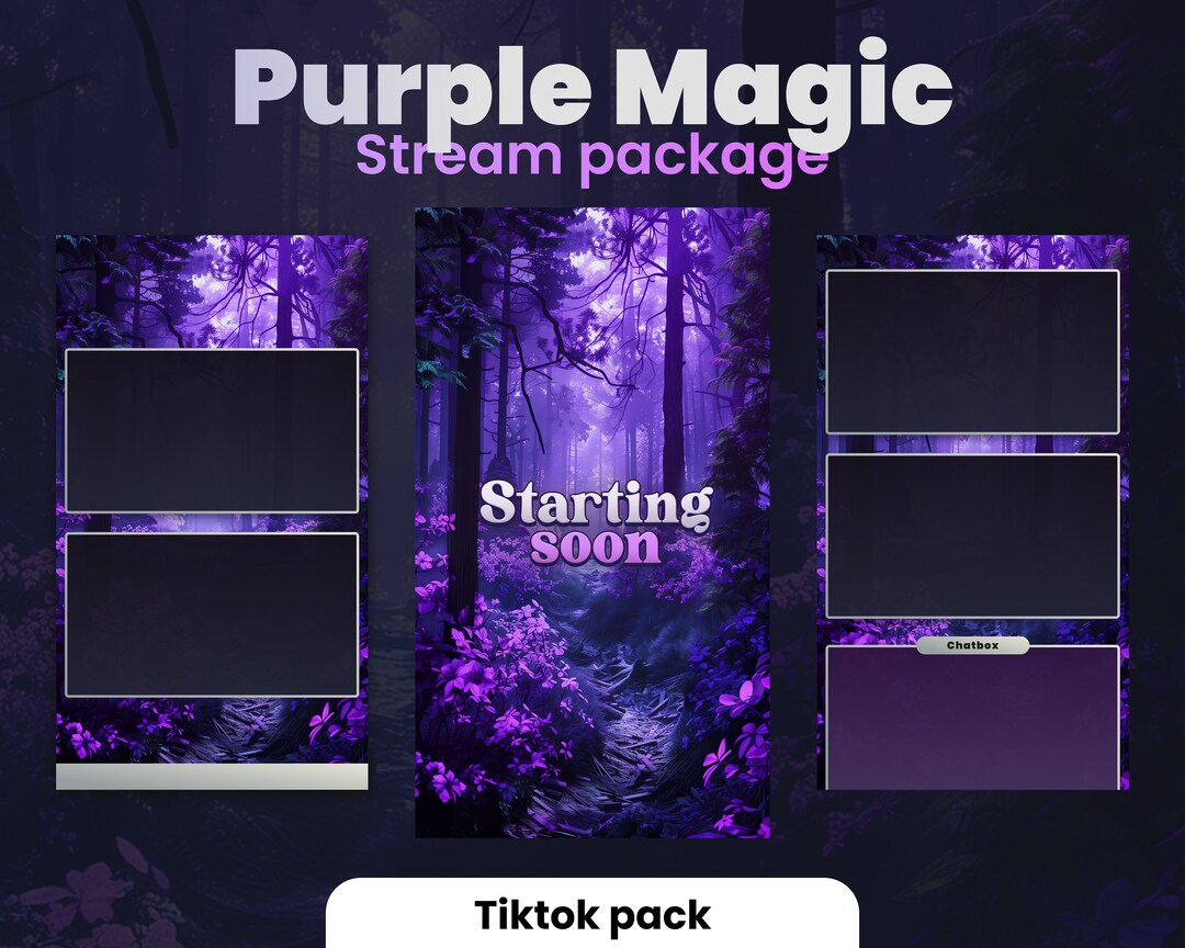 Lila Magie Tiktok Stream Pack - Animierte Tiktok Streampack - Hexe / Magie Overlays - Phone ...