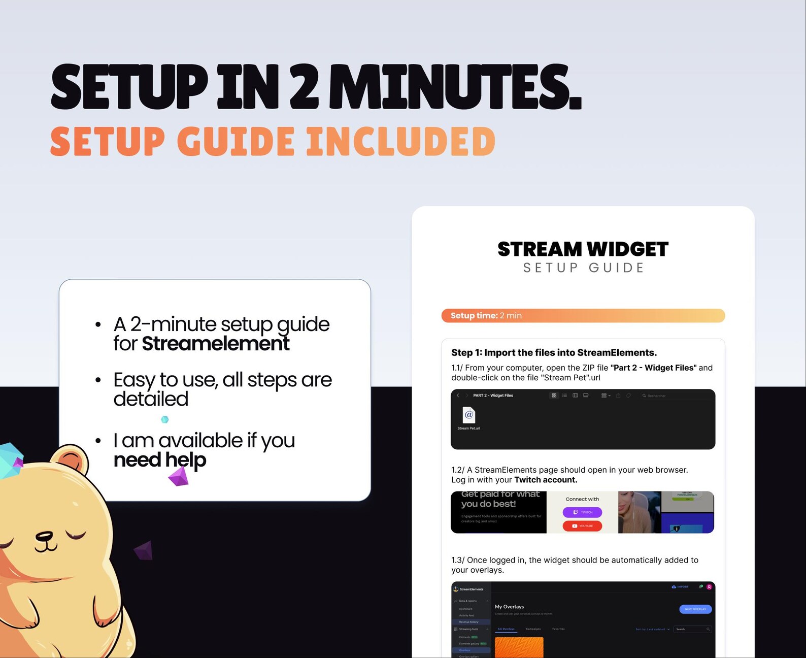 REACTIVE STREAM PET - Bear - Twitch Widget - Hd Files - Instant ...