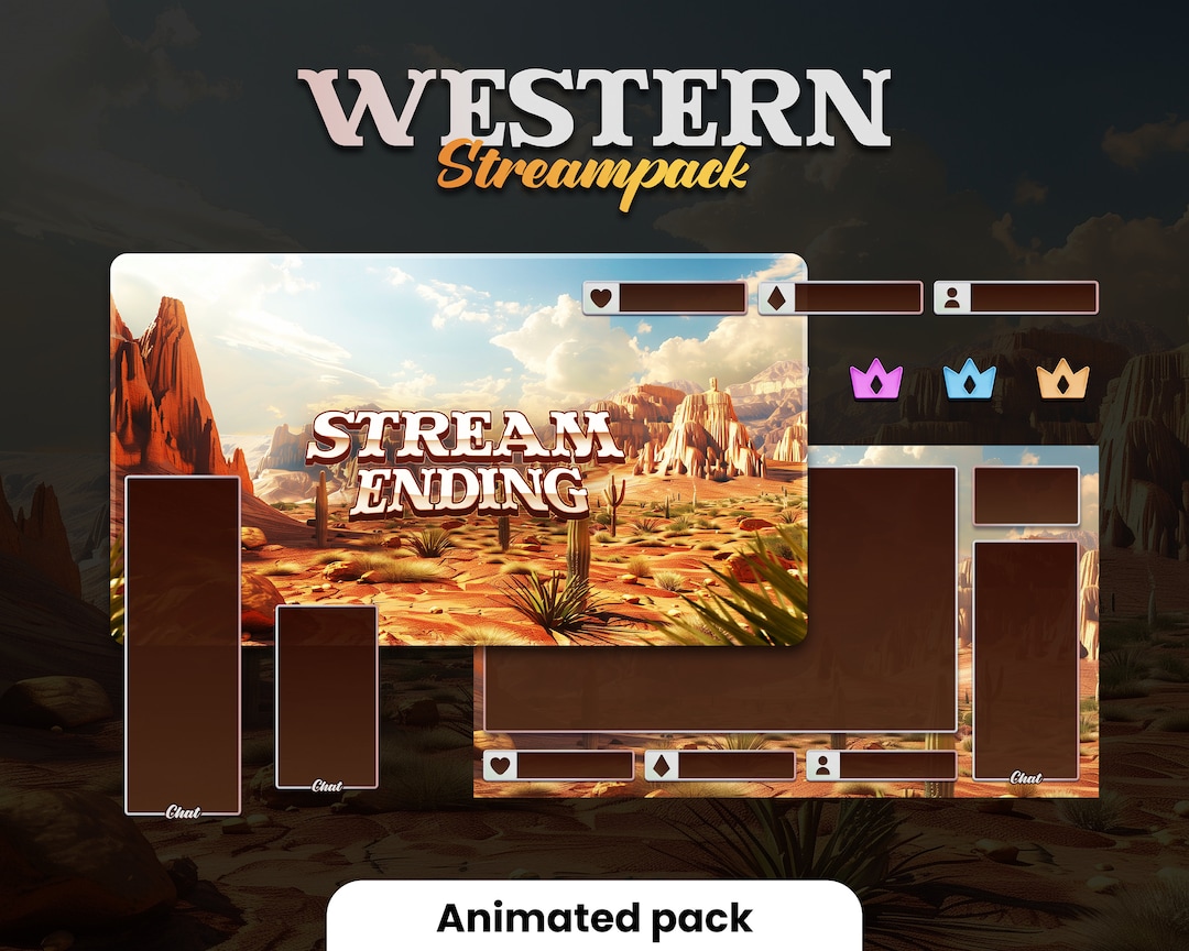 STREAMPACK WESTERN - Twitch Western Overlays Pack - Animated Package ...