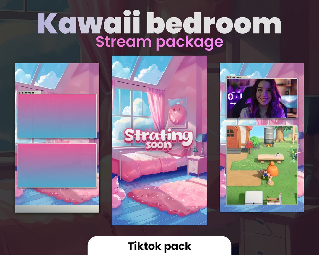 KAWAII TIKTOK STREAMPACK // Tiktok Low-fi Stream Package//- Overlays, Alerts and More! Animated ...
