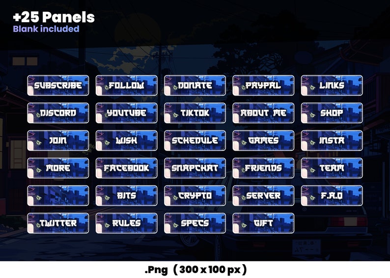 Night Tokyo Streets Overlays Pack - Twitch Japan Stream Package ...