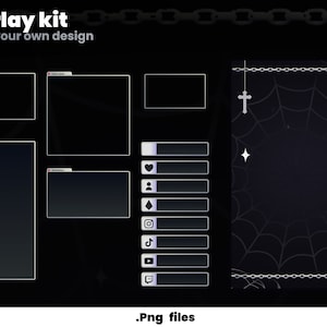 TIKTOK STREAM PACKAGE Gothic / Animated Dark Emo Overlays Package ...