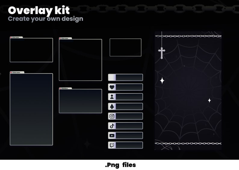 TIKTOK STREAM PACKAGE Gothic / Animated Dark Emo Overlays Package ...