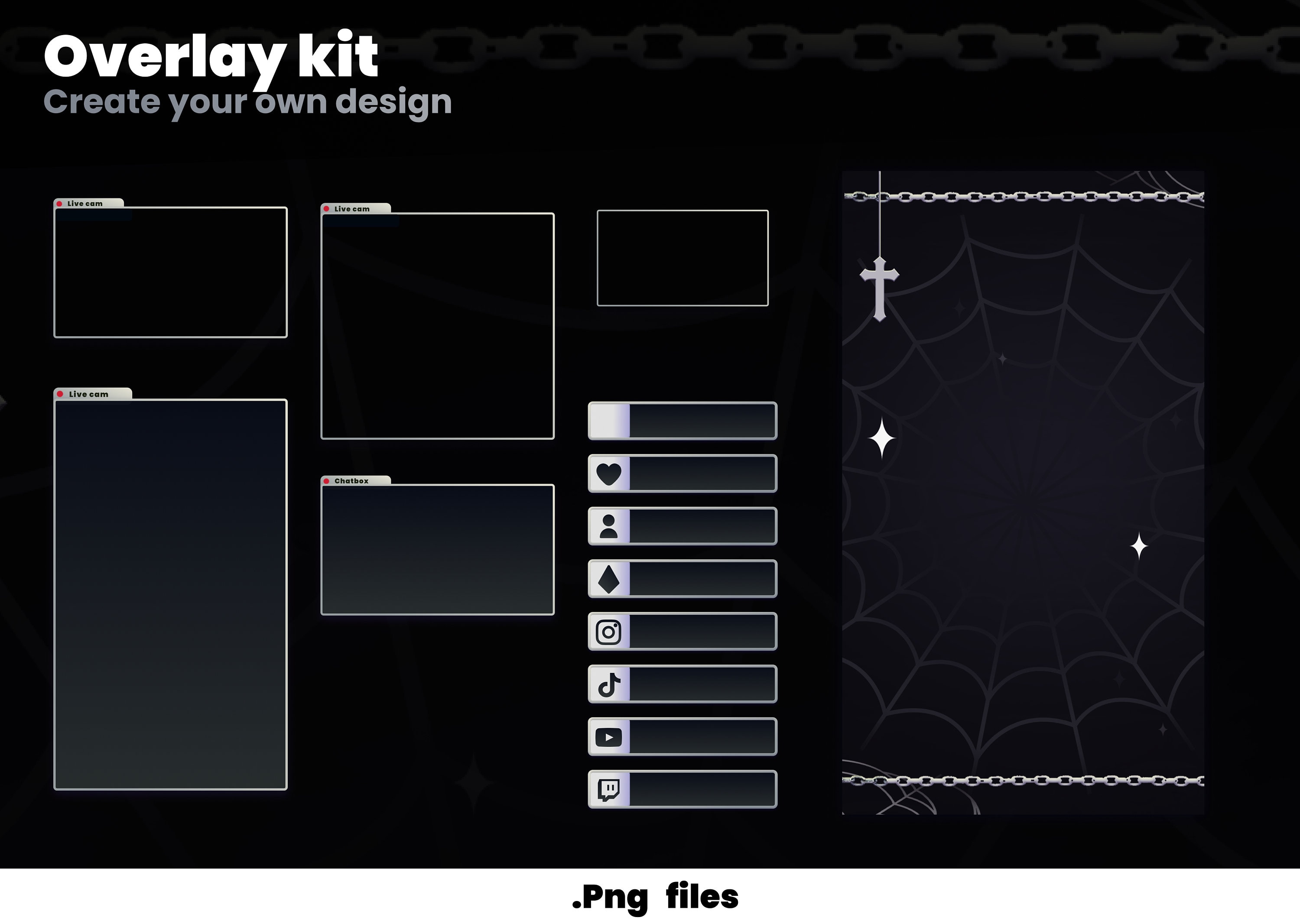 TIKTOK STREAM PACKAGE Gothic / Animated Dark Emo Overlays Package ...