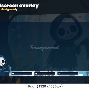 Cute Reaper Overlay Kit | Twitch Stream Package | Animated | Low-fi ...