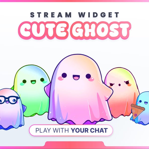 ANIMATED Ghost Pack Emotes for Twitch and Discord ! Cute Chibi Ghosts ...