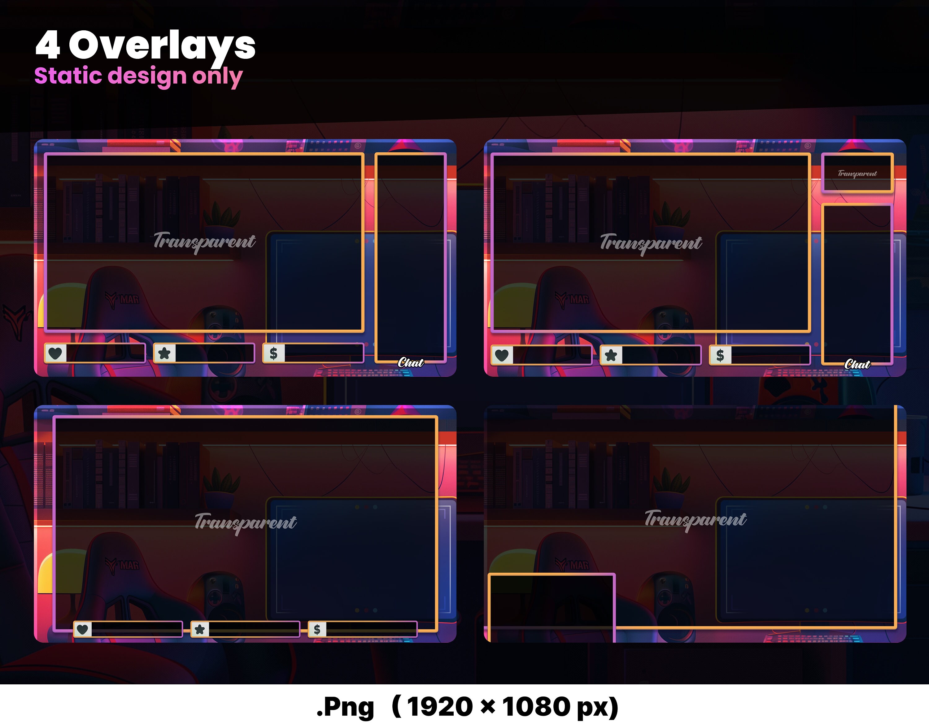 GAMING SETUP Twitch Overlays Kit - Animated Streampack - Low-fi Néon ...