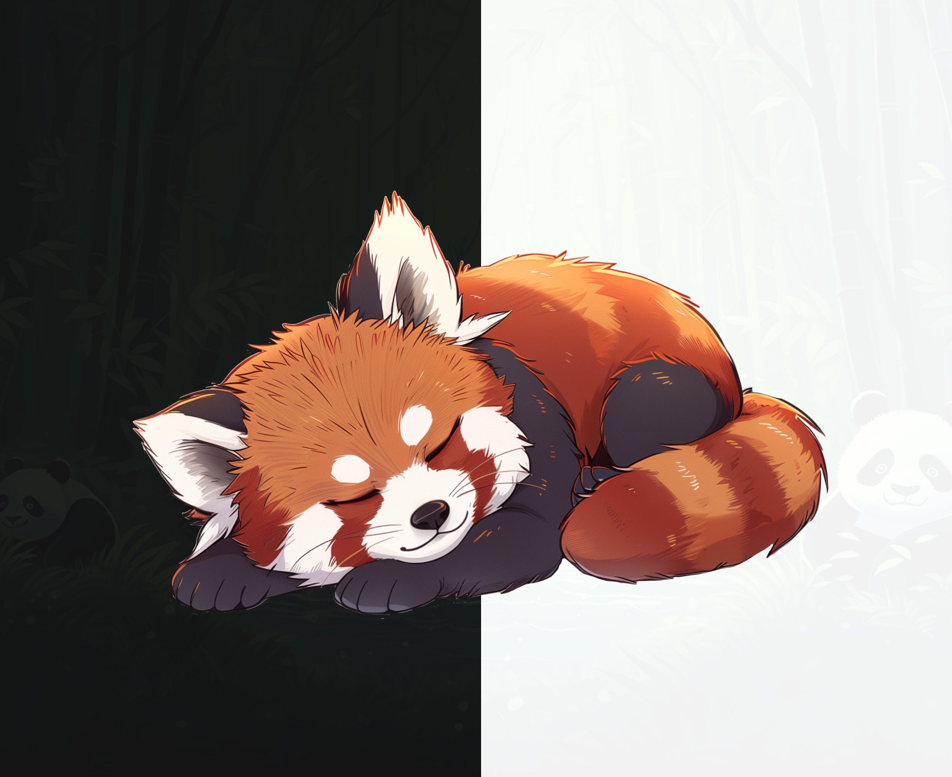 RED PANDA SLEEPING Vtuber Pet Low-fi Chill Pet Twitch Stream Assets ...