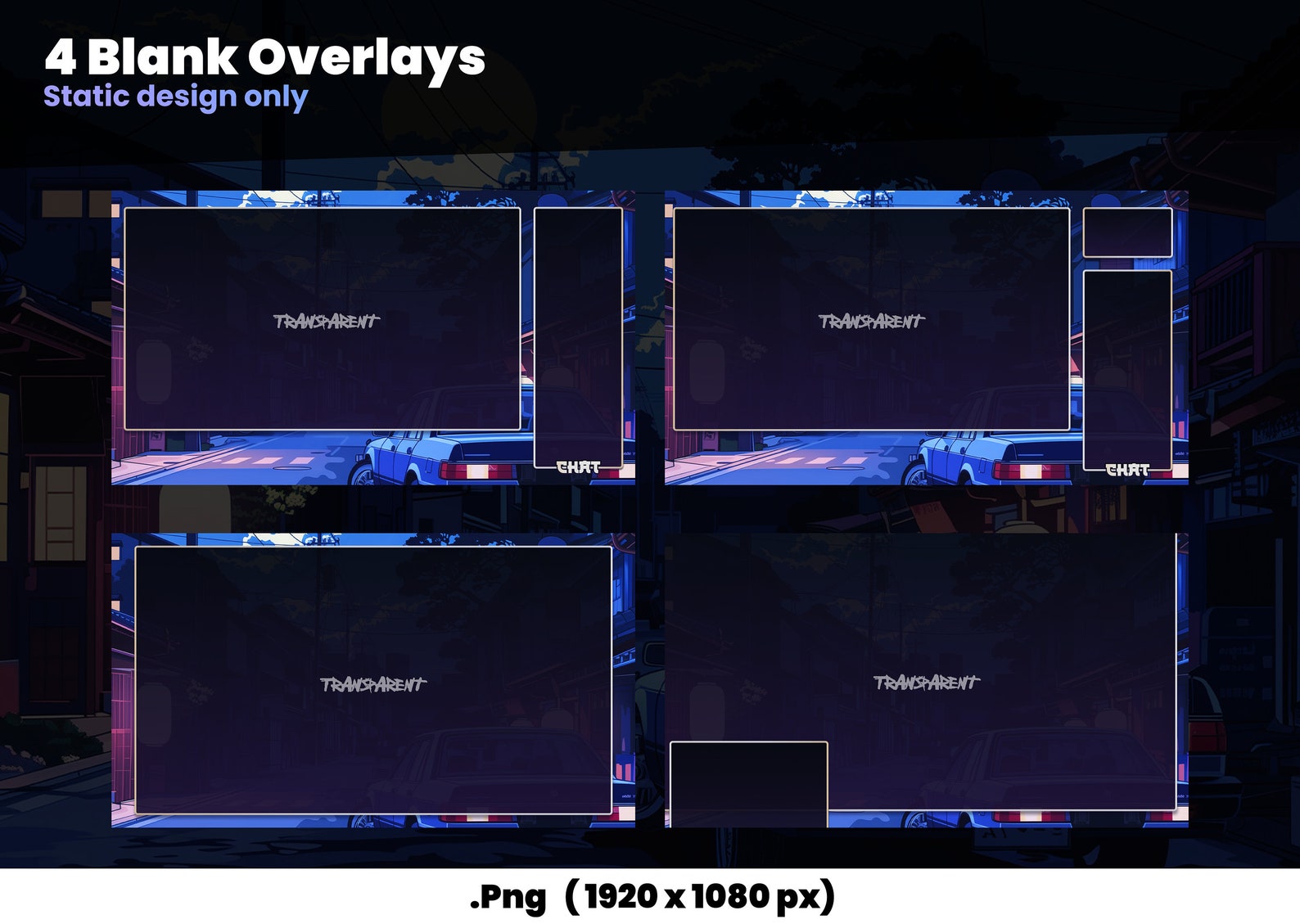 Night Tokyo Streets Overlays Pack - Twitch Japan Stream Package ...