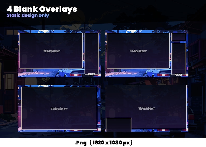Night Tokyo Streets Overlays Pack - Twitch Japan Stream Package ...