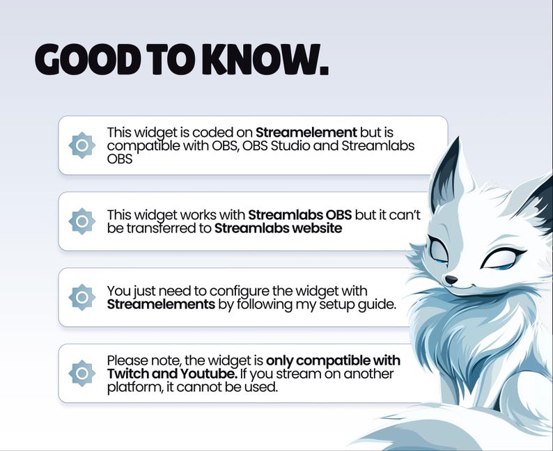 REACTIVE STREAM PET - Ice Fox - Twitch Widget - Hd Files - Instant ...