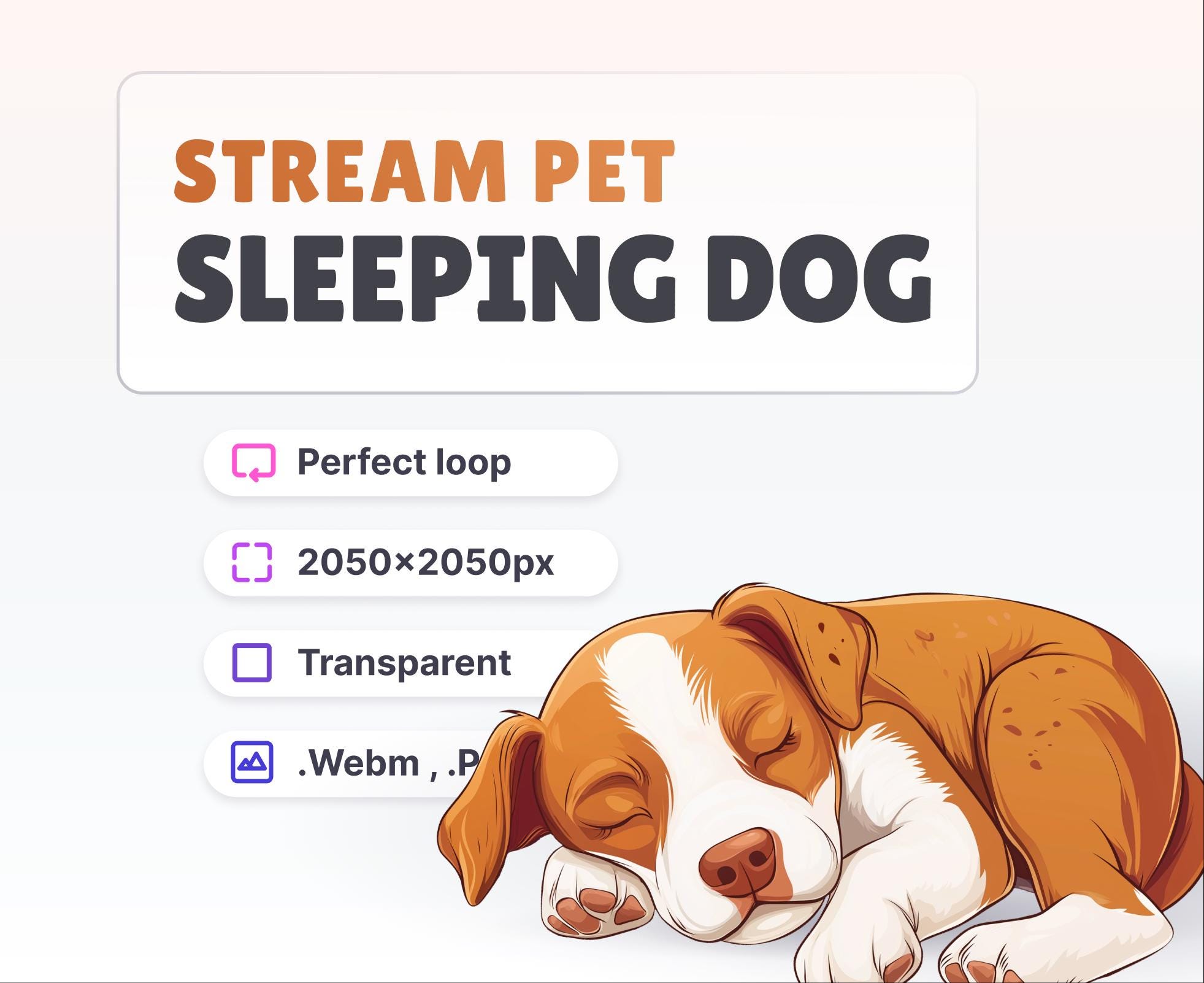 STREAM PET - Cute Dog - Animated - Perfect Loop - Hd Files (2050x2050px ...