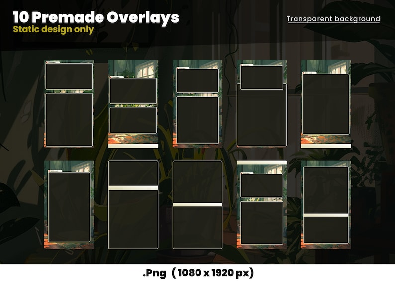 TIKTOK OVERLAYS - Low-fi Room With Plants - Animated Tik Tok Stream ...