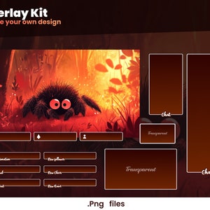 Cute Spider Overlays Pack Twitch Stream Package Animated Black Baby ...