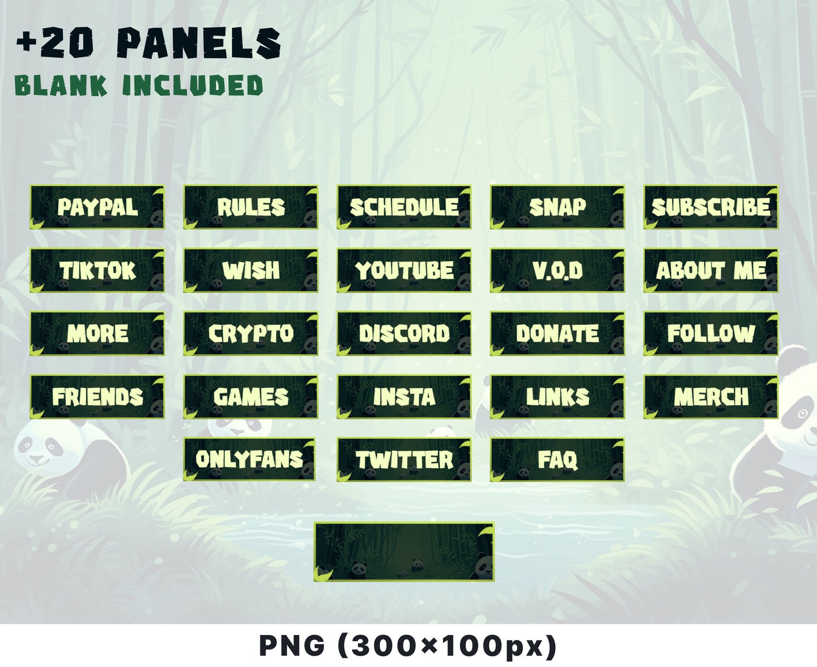 CUTE PANDA BAMBOO Stream Overlay // Full Package // Screens, Alerts ...