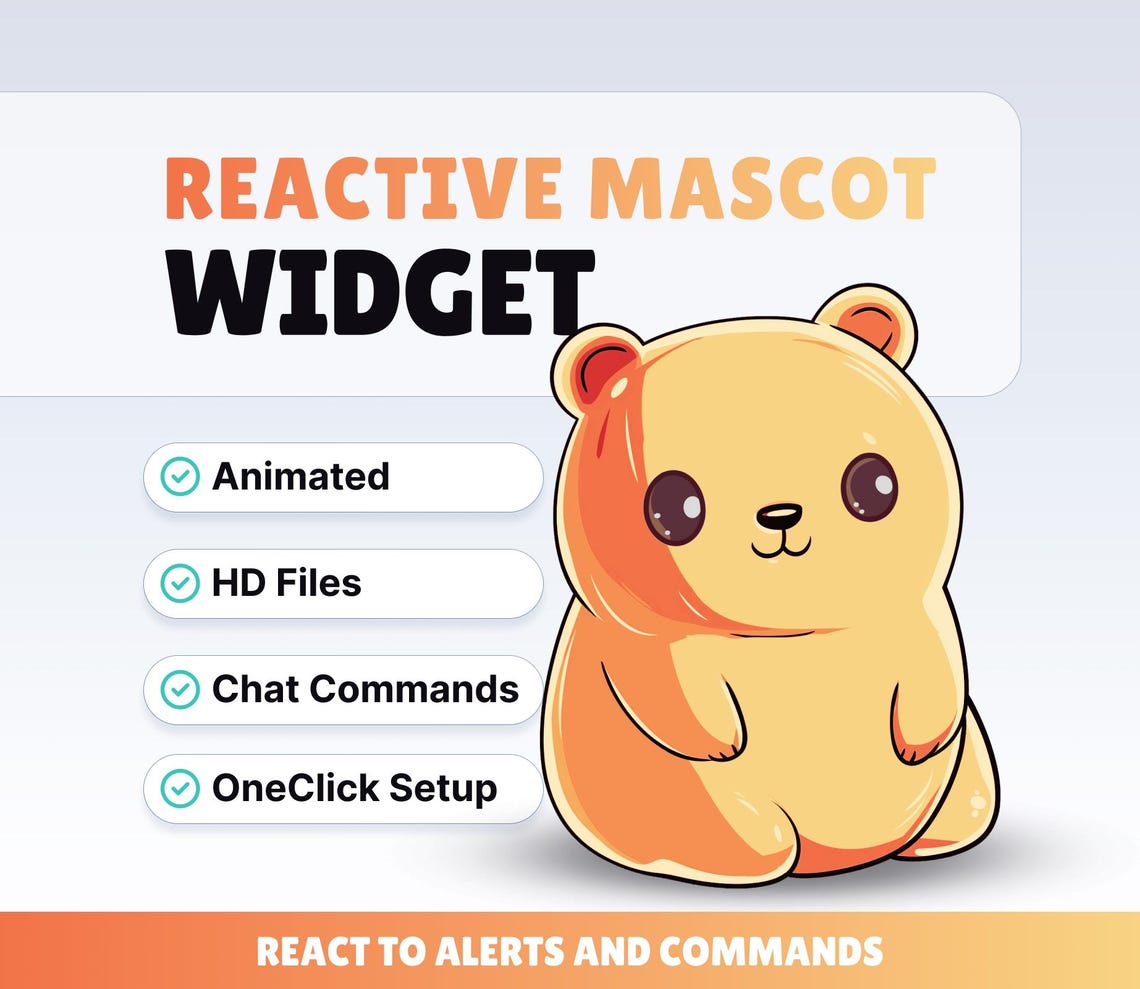 REACTIVE STREAM PET - Bear - Twitch Widget - Hd Files - Instant ...
