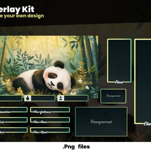 Sleeping Panda Overlays Kit - Cute Panda in a Bamboo Forest - Animated ...