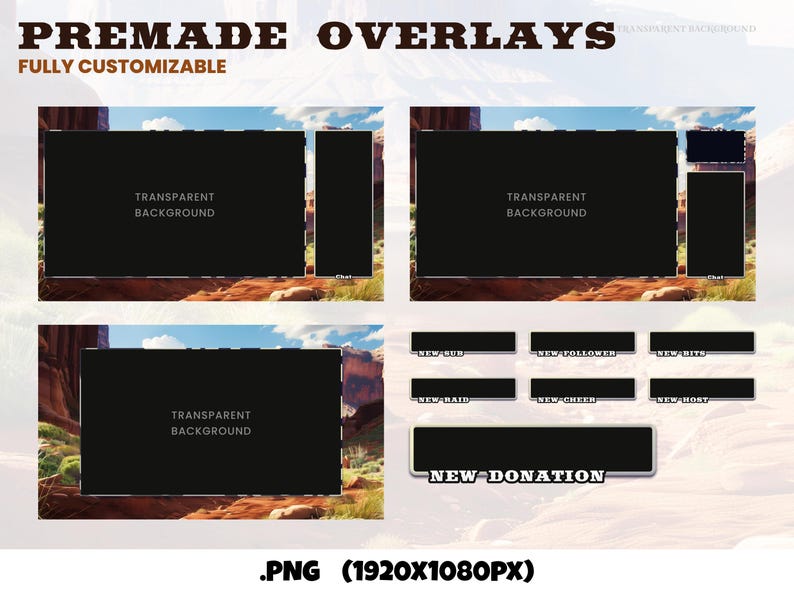Animated Western Stream Package – Texas Canyon Overlays, Badges - Etsy