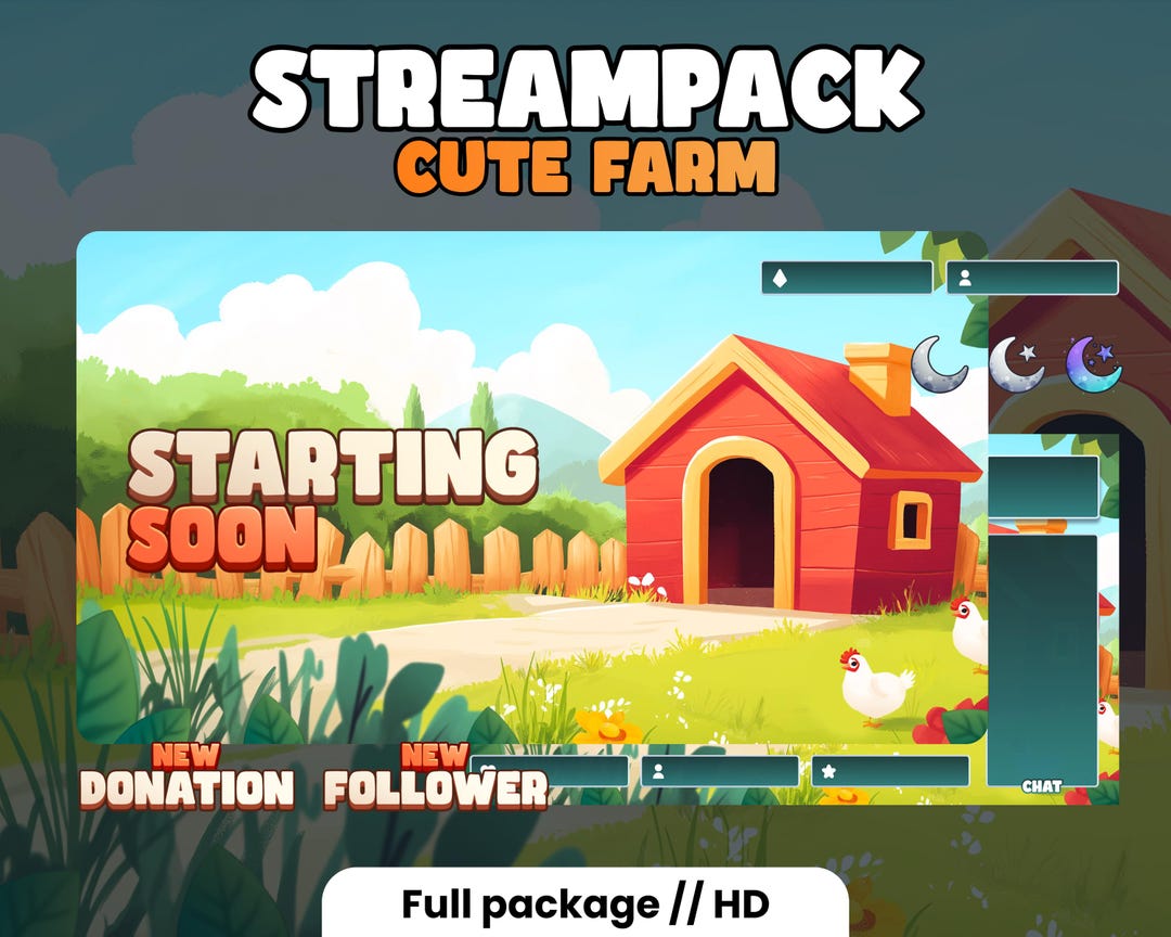 STREAMPACK - CUTE FARM - 1920x1080px - Twitch Stream Package - Animated ...