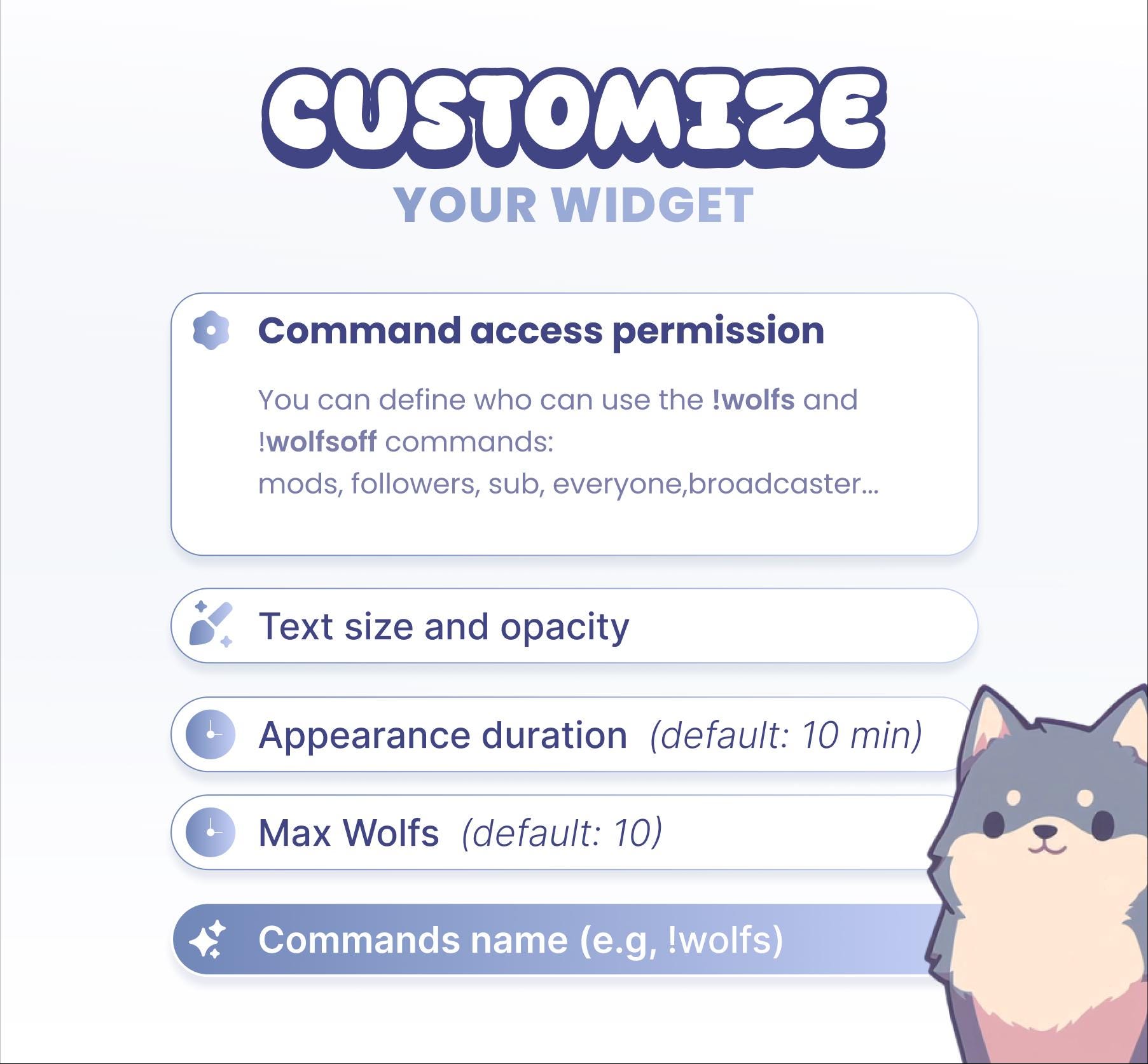 STREAM WIDGET - Cute Wolfs - Streamelement Widget - Work With Twitch ...
