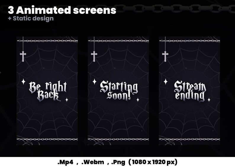 TIKTOK STREAM PACKAGE Gothic / Animated Dark Emo Overlays Package ...