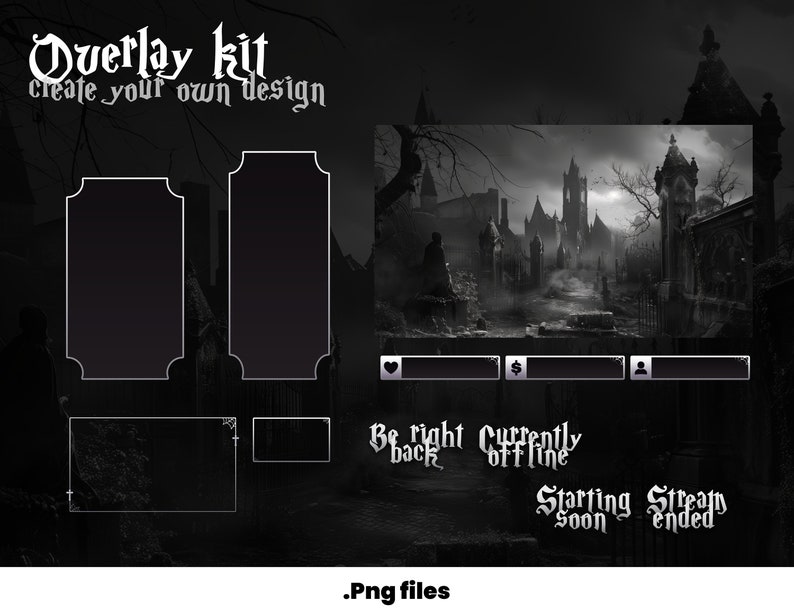 Dark Gothic Stream Overlay Emo Vampire Stream Package Twitch Overlays ...