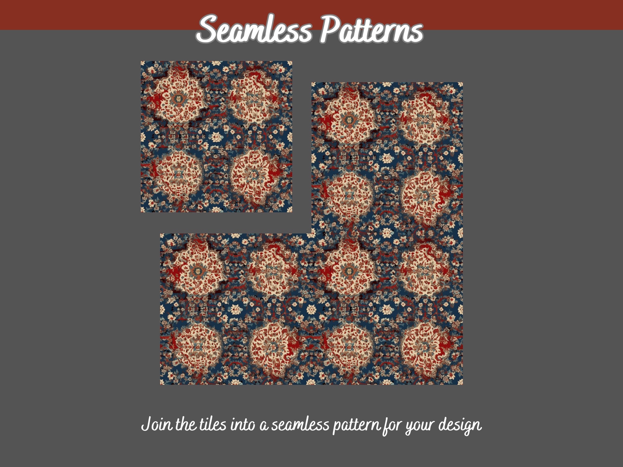 Oriental Rug Texture Seamless Design, Background Pattern, Black ...