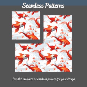 Koi Fish Seamless Design, Fish Pattern, Koi Seamless, Seamless Repeateable, Seam Less, Seamless ...