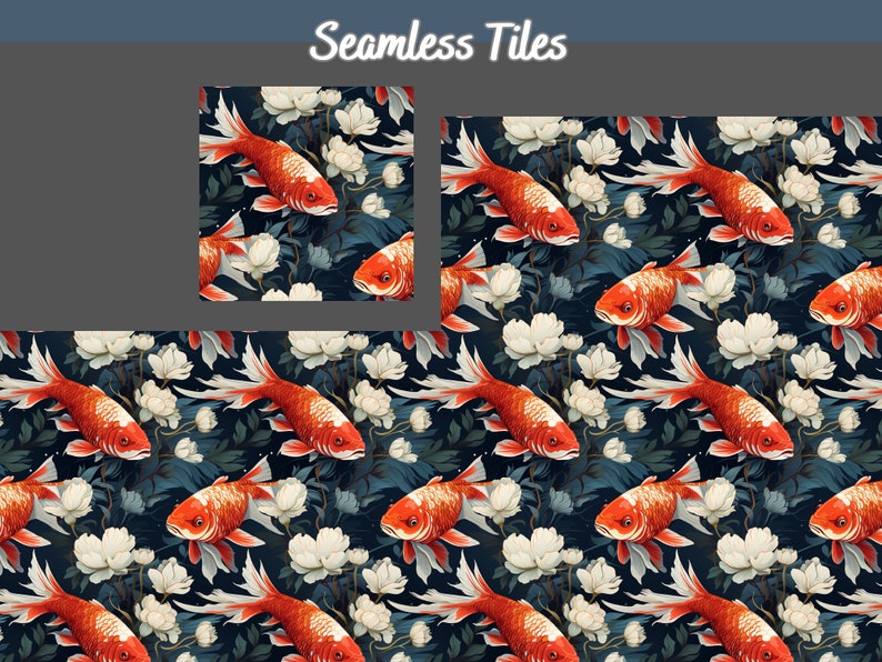Koi Fish Seamless Design Fish Pattern Koi Seamless Seamless - Etsy