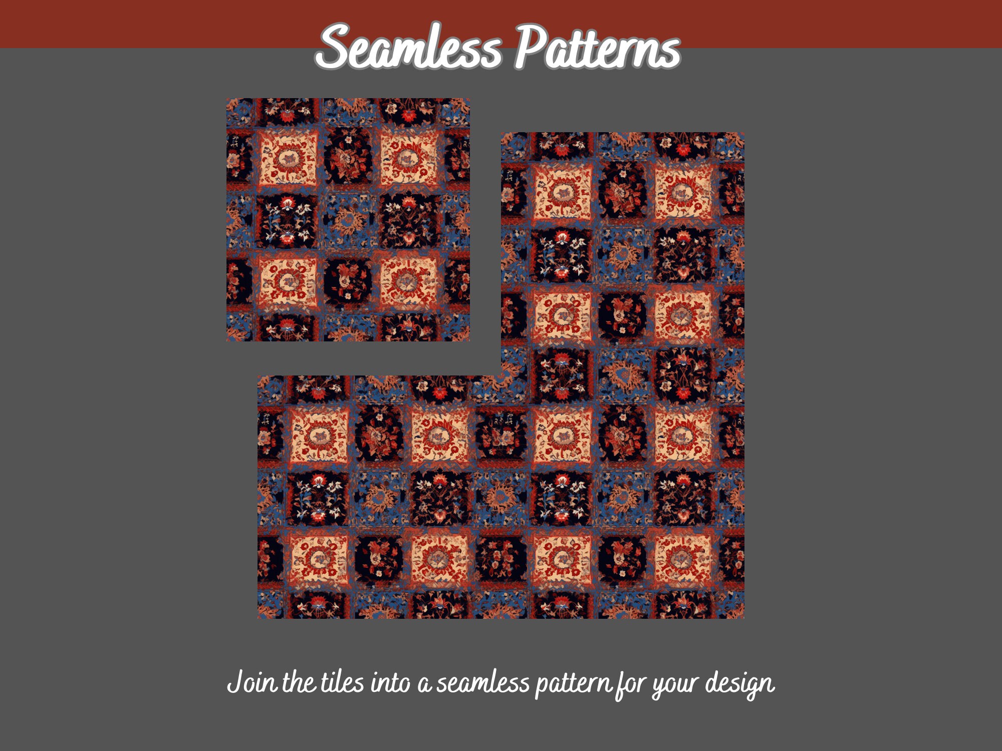 Oriental Rug Texture Seamless Design, Background Pattern, Black ...