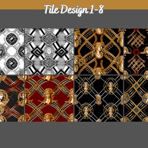 8 Greek Inspired Tiles Digital Seamless Paper Seamless Pattern ...