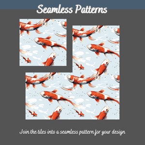 Koi Fish Seamless Design, Fish Pattern, Koi Seamless, Seamless Repeateable, Seam Less, Seamless ...