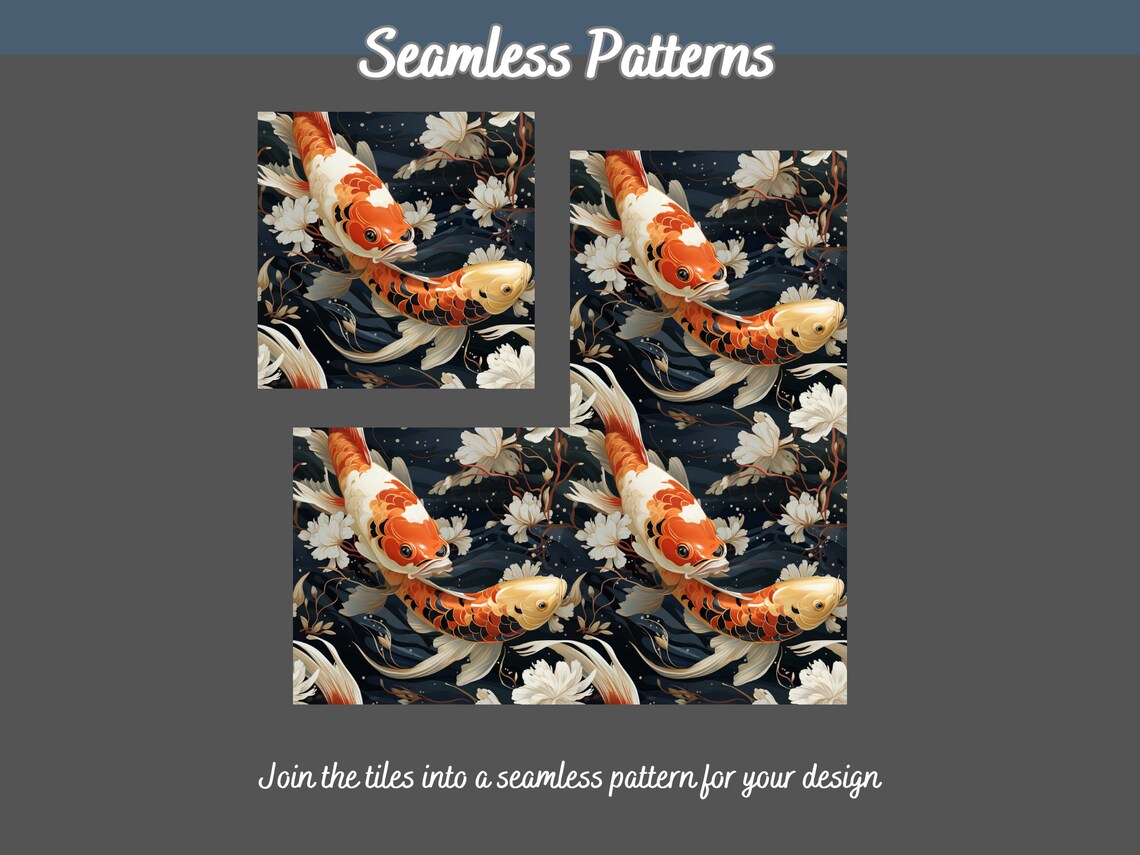 Koi Fish Seamless Design Fish Pattern Koi Seamless Seamless - Etsy