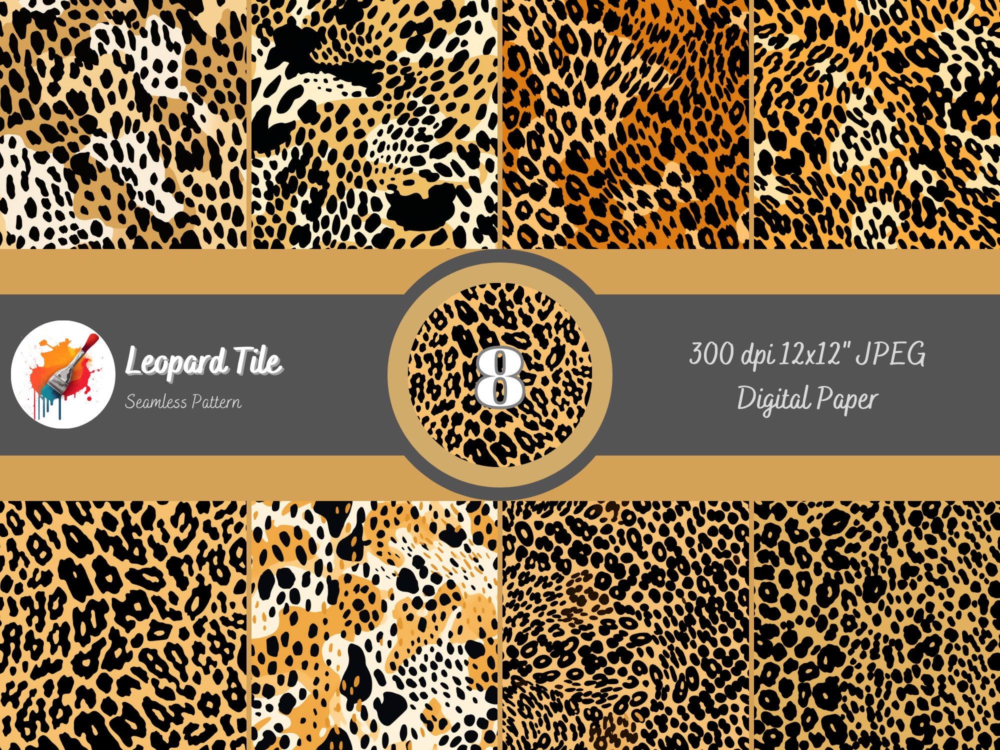 Leopard Tiles Leopardprint Seamless Leopard Repeat Pattern - Etsy