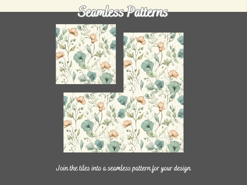Watercolor Flower Tiles, Digital Seamless Paper, Scrapbook Paper in ...