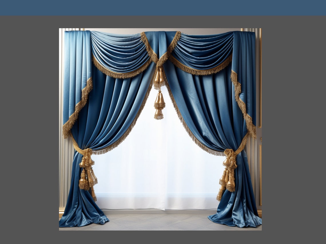 Blue Curtain Backdrop, Digital Backdrop, Studio & Backdrops, Wedding ...