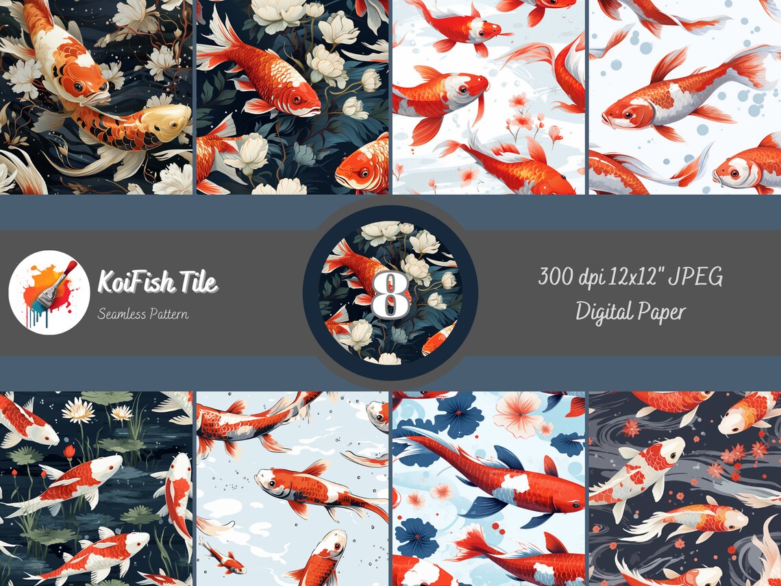 Koi Fish Seamless Design Fish Pattern Koi Seamless Seamless - Etsy
