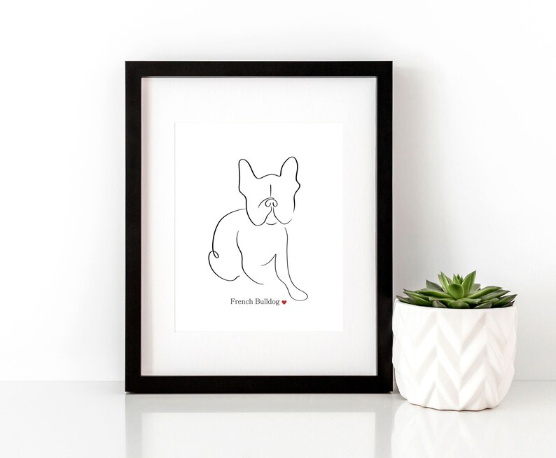 Minimalist French Bulldog Line Art Illustration Frenchie - Etsy