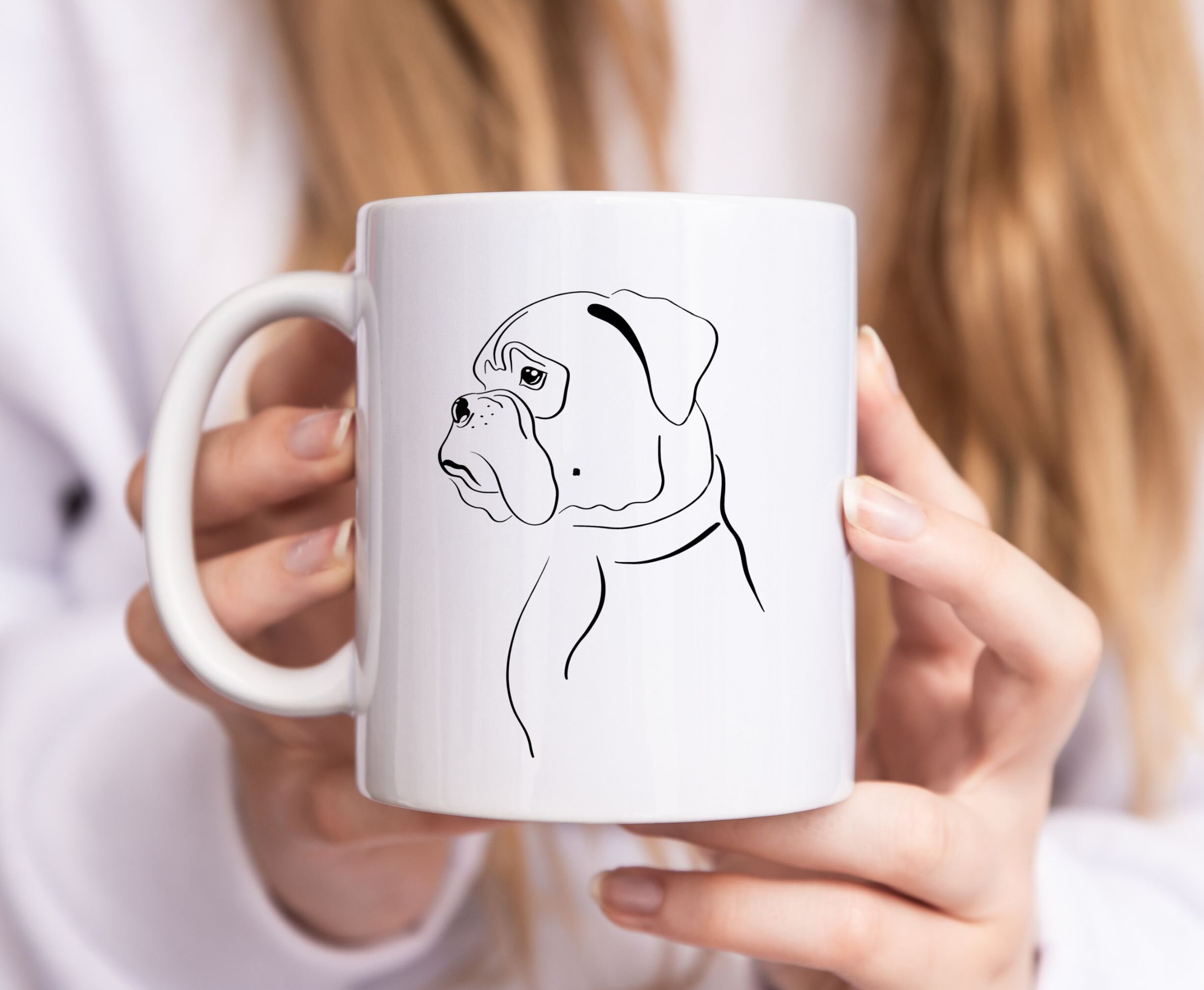 Boxer Dog PNG Line Art, PNG Design File, Boxer Breed Digital Wall Art ...