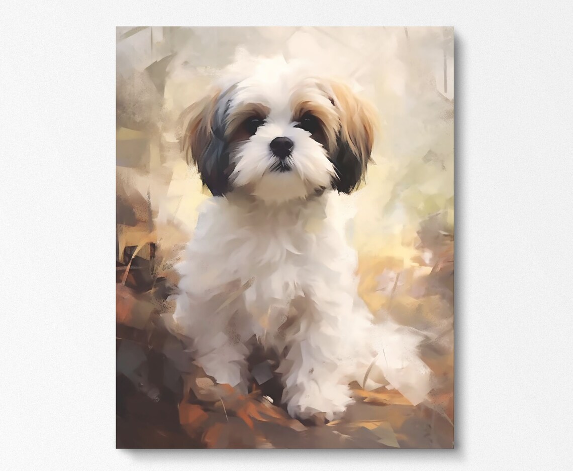 Shih Tzu Watercolor Printable Art, Shih Tzu Digital Poster, Boho ...