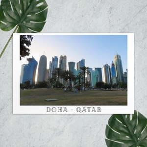 Doha Qatar Small Travel Postcard Print Travel Art - Etsy
