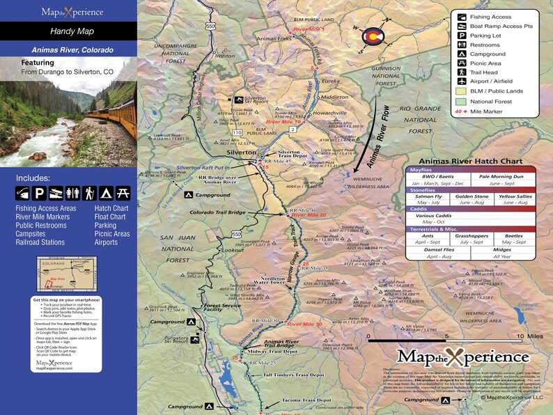 Animas River Colorado Fishing Map and Public Access Guide - Etsy