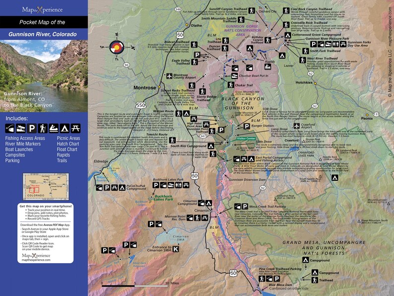 Gunnison River Colorado Fly Fishing Map | Public Access Guide - Etsy