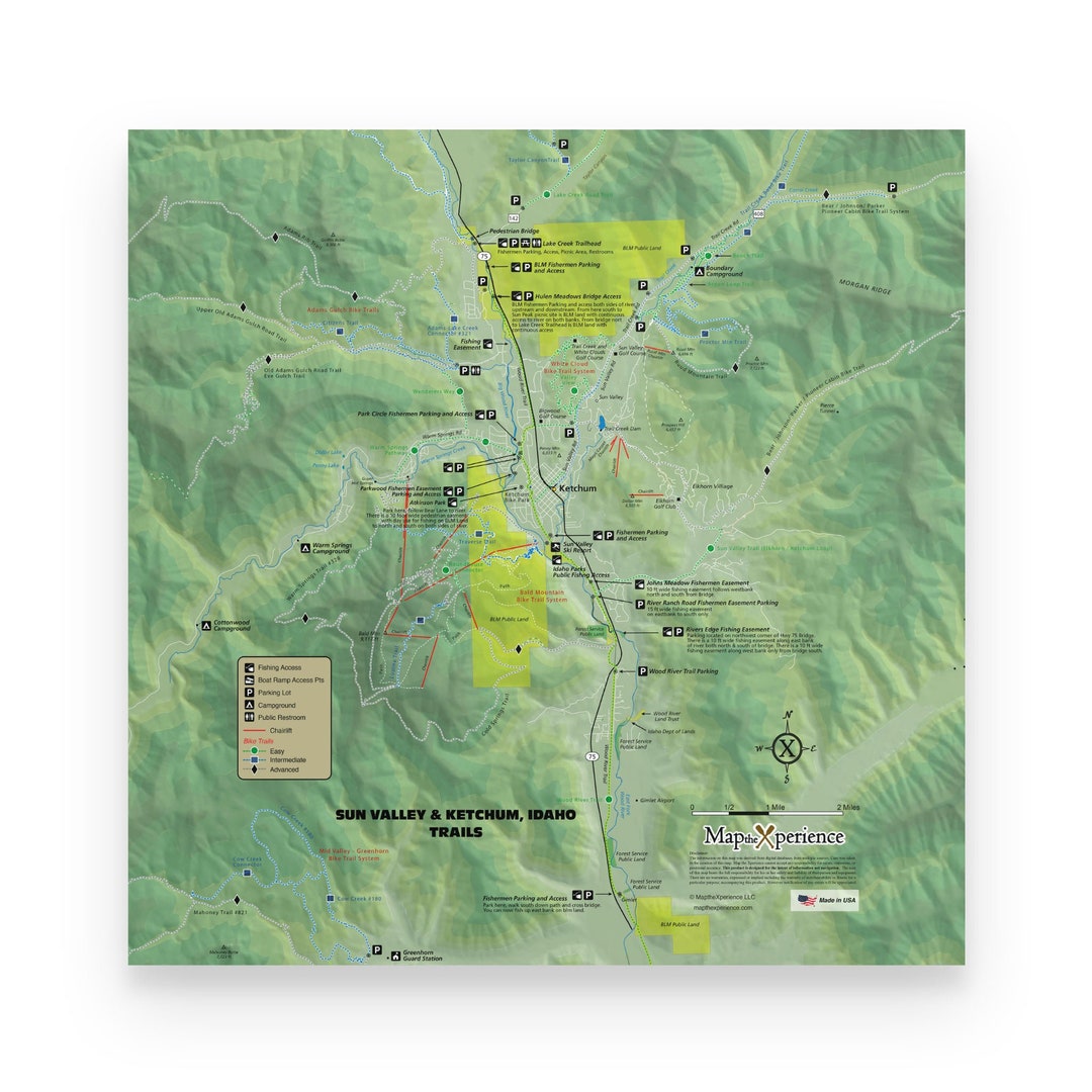 Sun Valley Trails Map Poster Free Mobile Map - Etsy
