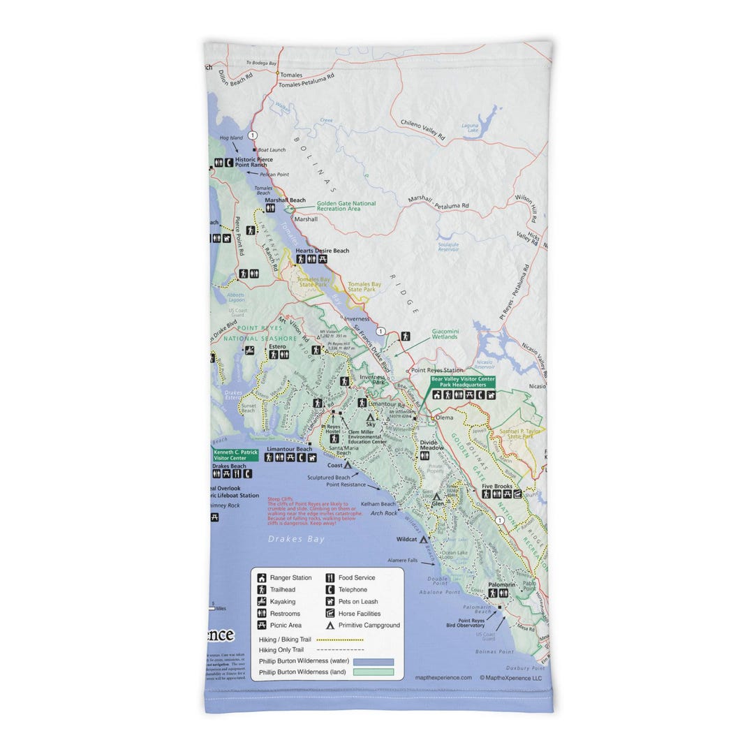 Point Reyes National Seashore GPS Map Neck Gaiter - Etsy